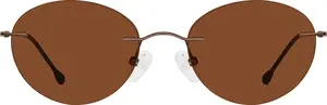Zenni Oval Eyeglasses With Stainless Steel Frame - Brown