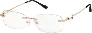 Zenni Oval Eyeglasses With Stainless Steel Frame Rose Gold