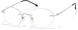 Zenni Oval Eyeglasses With Stainless Steel Frame - White