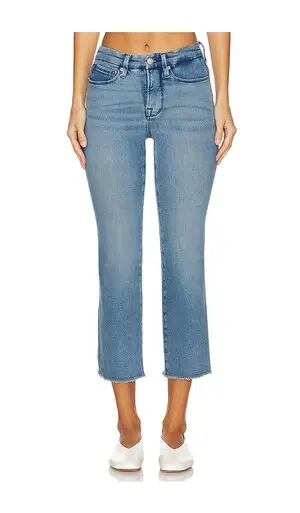 Good American Petite Straight Split Pockets Jeans