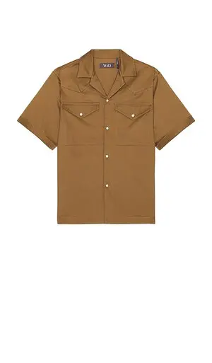 WAO Satin Western Short Sleeve Shirt - Olive