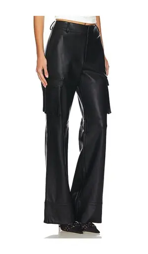 SEROYA Fifer Faux Leather Low Rise Cargo Pant