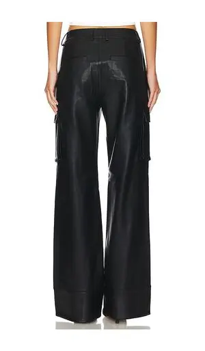 SEROYA Fifer Faux Leather Low Rise Cargo Pant