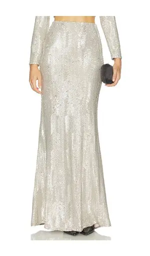 L'Agence Sequin Zeta Long Skirt