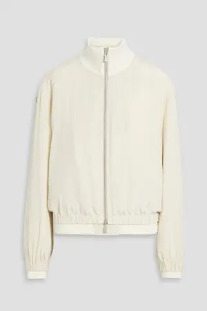 Helmut Lang Layered Silk And Satin-twill Bomber Jacket - Ivory