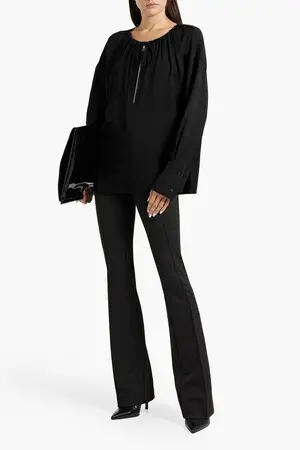 Helmut Lang Gathered Satin Blouse - Black