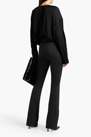 Helmut Lang Gathered Satin Blouse - Black