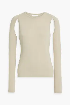 Helmut Lang Cutout Cotton-blend Jersey Top