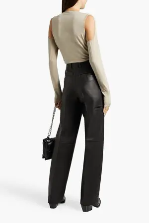 Helmut Lang Cutout Cotton-blend Jersey Top