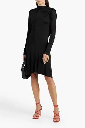 Helmut Lang Draped Stretch-satin Dress