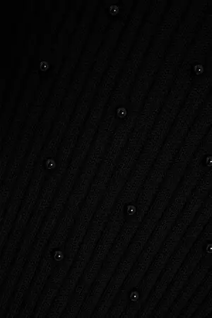 Helmut Lang Embellished Ribbed Mini Dress - Black
