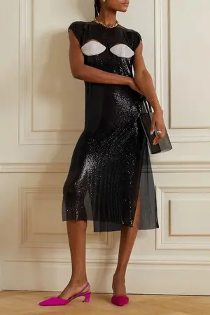 CHRISTOPHER KANE The Goodbye Cutout Crystal-embellished Chainmail Midi Dress