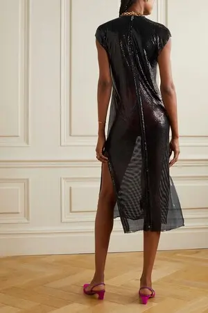 CHRISTOPHER KANE The Goodbye Cutout Crystal-embellished Chainmail Midi Dress