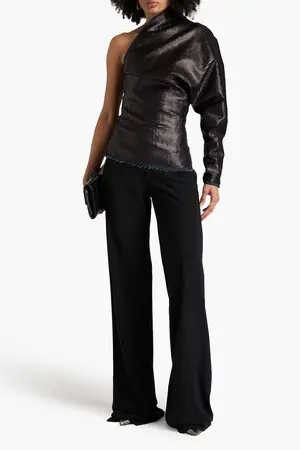 Rick Owens One-sleeve Sequined Denim Top