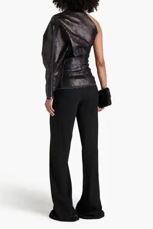 Rick Owens One-sleeve Sequined Denim Top