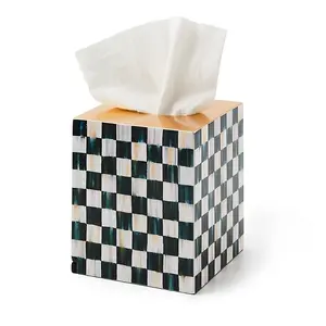 MACKENZIE-CHILDS Courtly Check Lacquer Boutique Tissue Box Cover - Multi