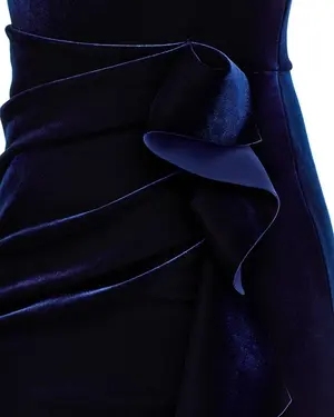 Chiara Boni La Petite Robe Gudrum Long Velvet Gown - Blu Notte