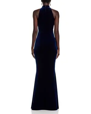 Chiara Boni La Petite Robe Gudrum Long Velvet Gown - Blu Notte