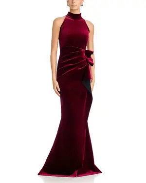 Chiara Boni La Petite Robe Gudrum Long Velvet Gown - Mahogany