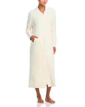 Barefoot Dreams Cozychic Full Zip V-neck Lounger - Cream