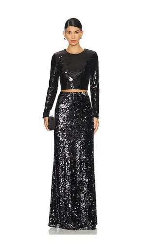 L'Agence Rogan Crop Sequin Top