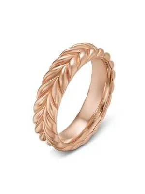 David Yurman Chevron Band Ring In 18k Rose 6.2mm