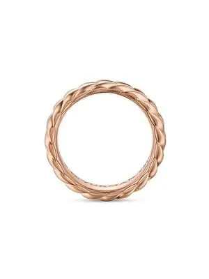 David Yurman Chevron Band Ring In 18k Rose 6.2mm