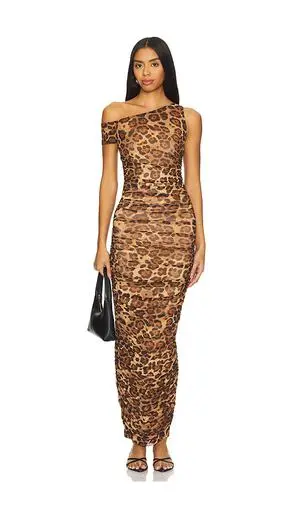 AFRM Biona Maxi Dress In Leopard Print - Brown