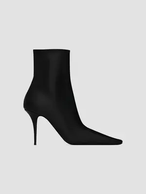 Saint Laurent Ashley Booties In Smooth Leather - Black