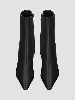 Saint Laurent Ashley Booties In Smooth Leather - Black