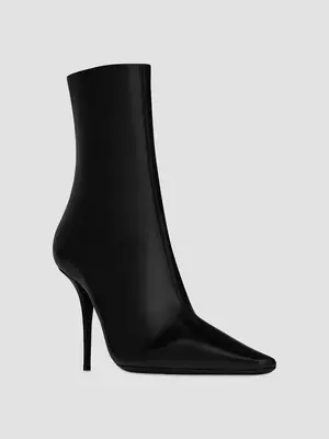Saint Laurent Ashley Booties In Smooth Leather - Black