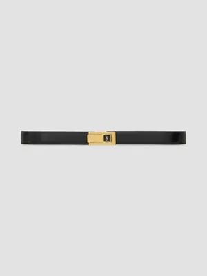Saint Laurent Charniere Buckle Belt In Smooth Leather - Black