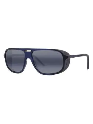 Vuarnet Ice 02 61mm Pilot Sunglasses - Blue Mirror Matte Blue