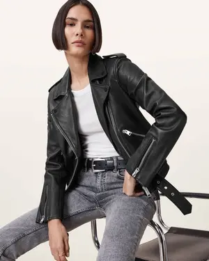 ALLSAINTS Balfern Leather Biker Jacket - Black