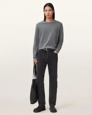ALLSAINTS Brace Brushed Cotton Long Sleeve T-shirt - Grey