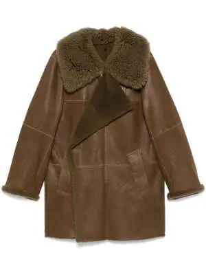 LEMAIRE Asymmetric Shearling Coat