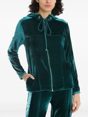 AMIR SLAMA Velour Hooded Jacket - Green