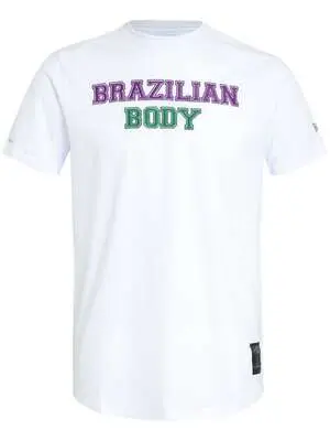 AMIR SLAMA Slogan-embroidered T-shirt - White