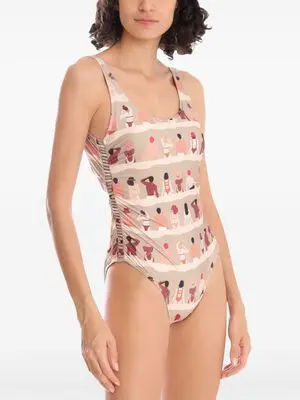 AMIR SLAMA Graphic-print One-piece Swimsuit