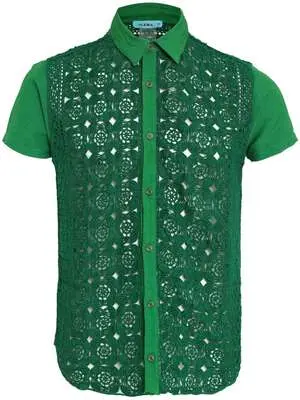 AMIR SLAMA Crochet-panel Shirt