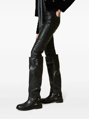 TWINSET Fairfax Leather Biker Trousers