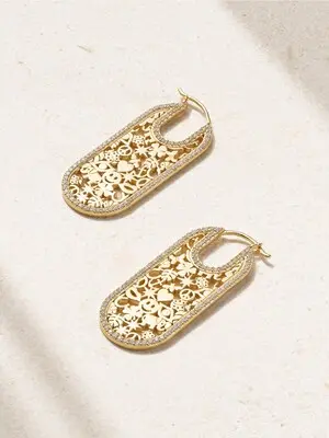 SYDNEY EVAN Icon Wallpaper 14-karat Diamond Earrings - Gold