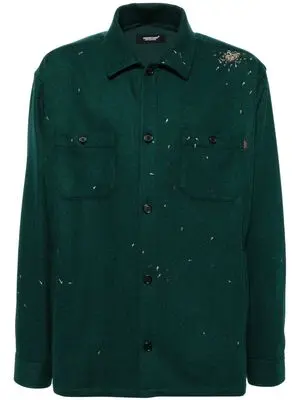 Undercover Cross Embroidery Long-sleeves Shirt - Green