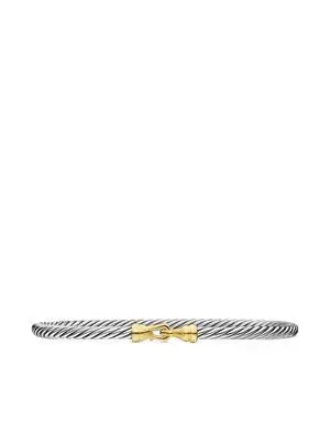 David Yurman 18kt Yellow Gold And Sterling Classic Cable Bracelet