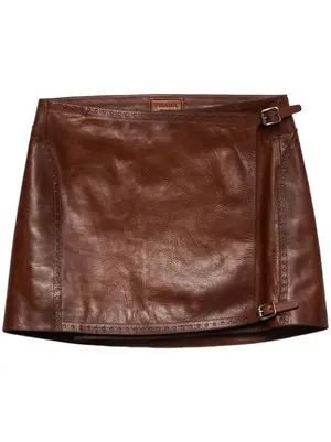 Prada Leather Mini Skirt