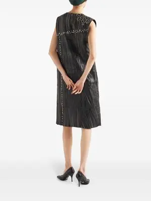 Prada Patchwork Nappa Leather Midi Dress