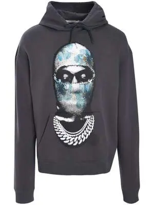 IH NOM UH NIT Graphic-print Cotton Hoodie - Grey