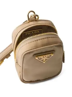Prada Mini Re-edition 1978 Pouch With Keychain - Neutrals