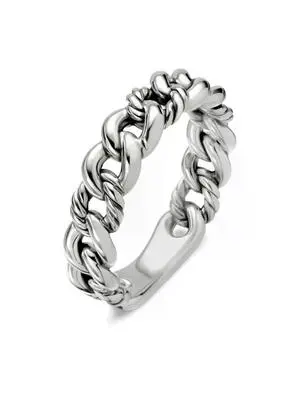 David Yurman Sterling Belmont Curb Link Band Ring - Silver