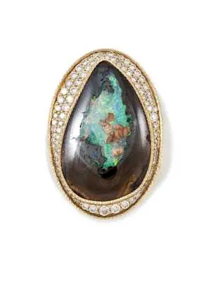 Jacquie Aiche 14kt Yellow Koroit Diamond And Opal Ring - Gold
